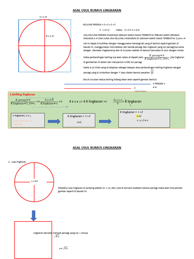 Rumus Lingkaran dan Perbandingan Keliling | PDF | Metode & Bahan Ajar