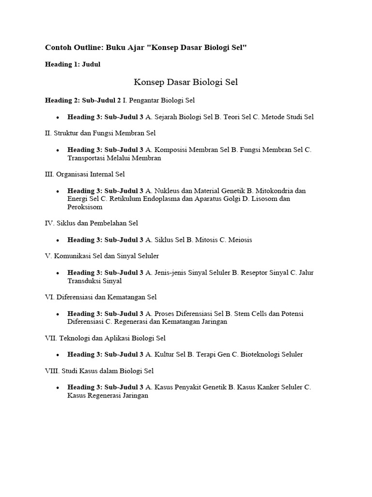Outline Buku Ajar Biologi Sel | PDF | Ilmu Sosial