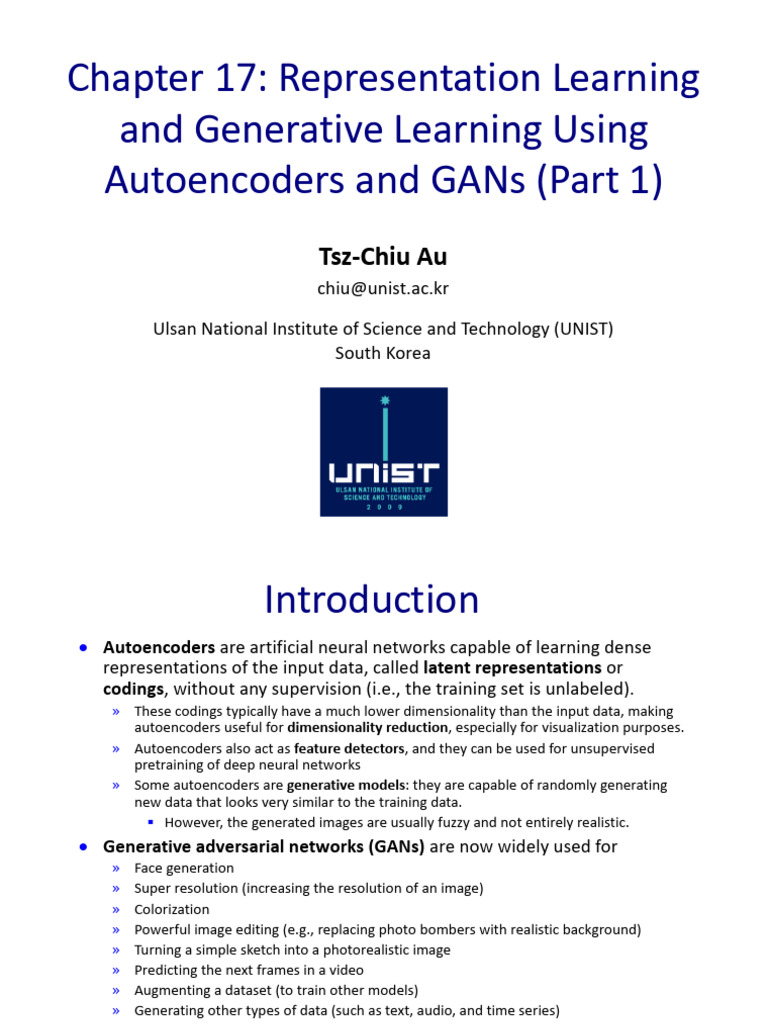 Chapter17 Autoencoders | PDF | Machine Learning | Cognitive Science