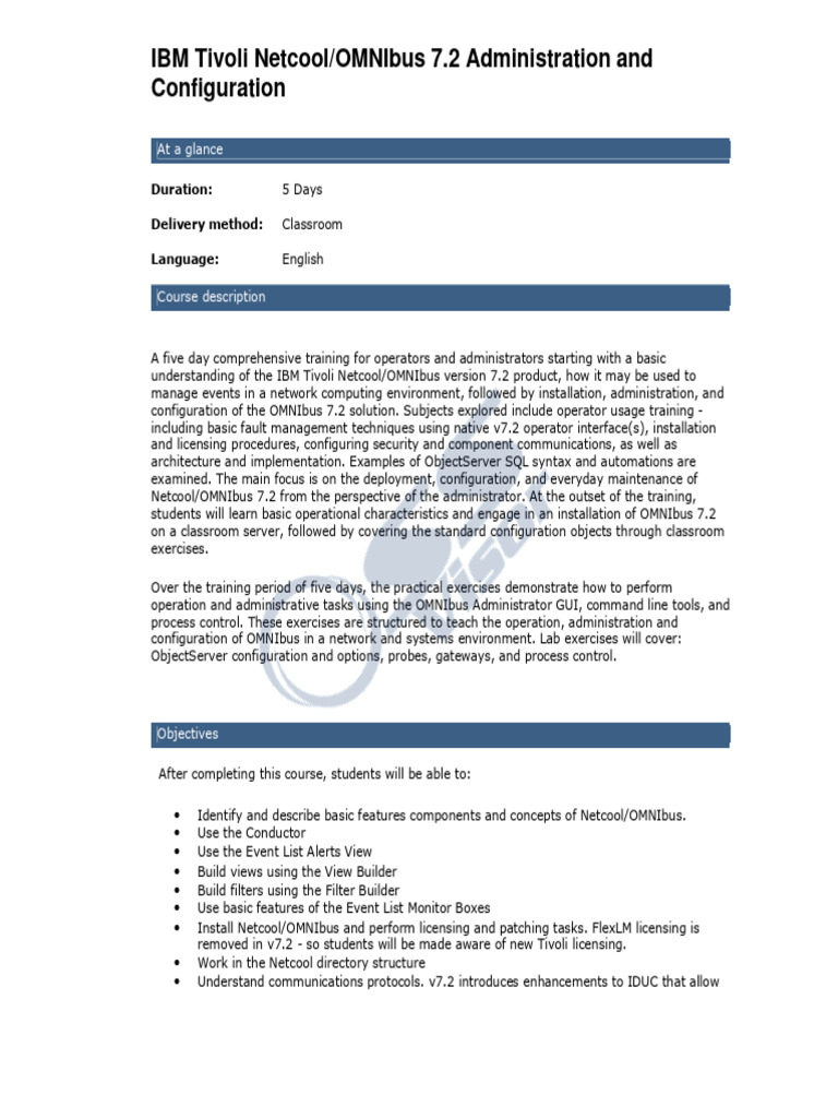OMNIbus_7.2_Admin_Config | PDF | Databases | Software Engineering