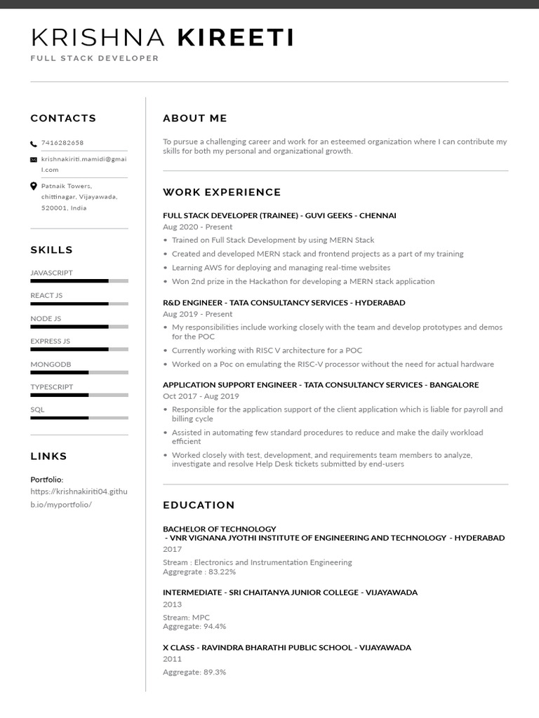 krishnakireeti_resume | PDF | Computing | Computer Science
