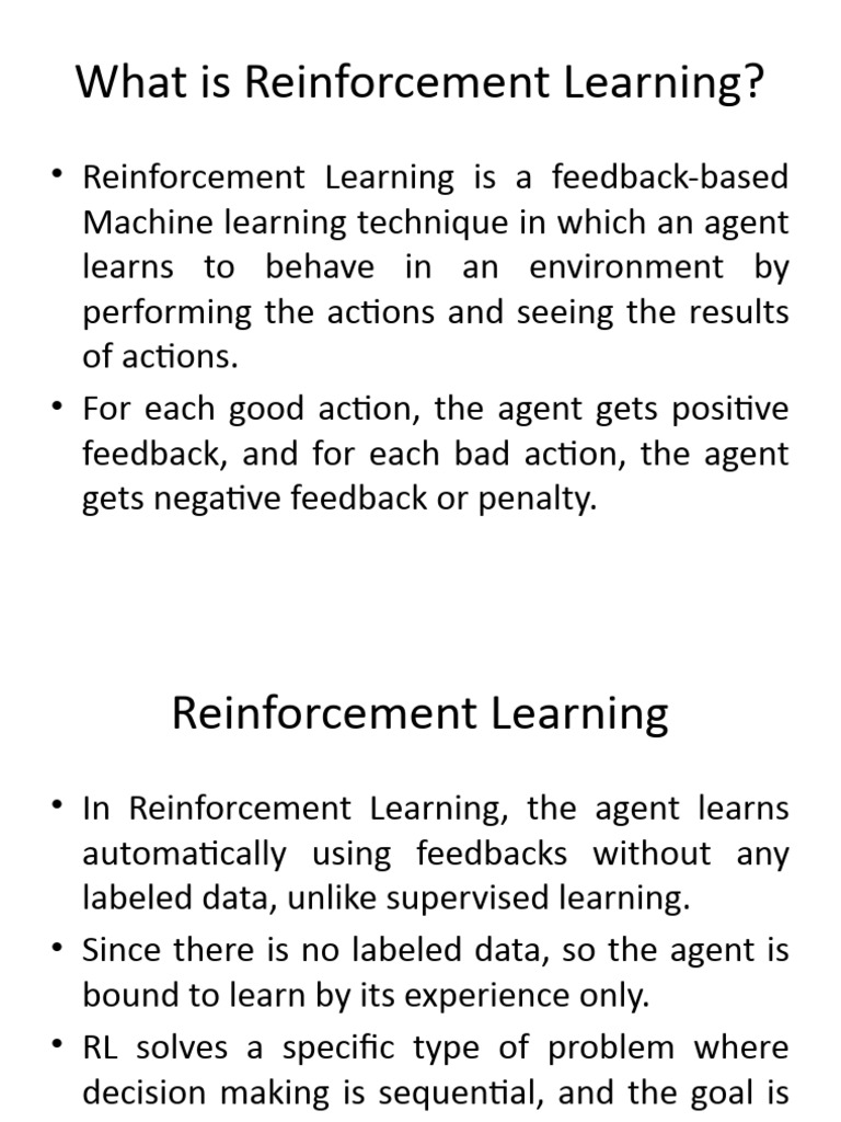 What Is Reinforcement Learning | PDF | Artificial Intelligence | Intelligence (AI) & Semantics