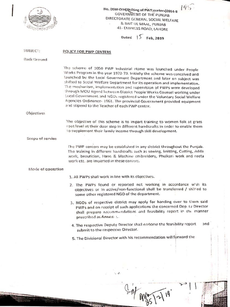 PWP Centers | PDF