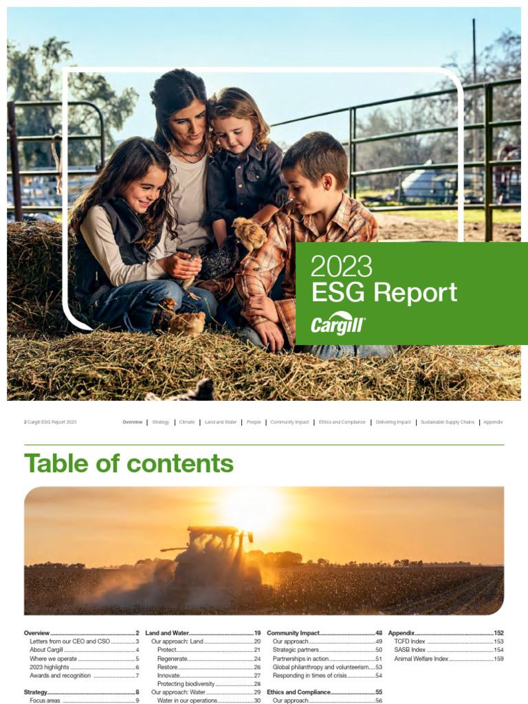 Cargill ESG Report 2023 Overview | PDF | Climate Change Mitigation ...