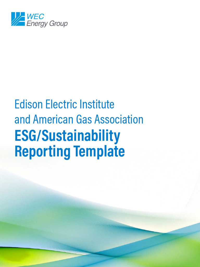 Eei Aga Esg Sustainability Template | PDF | Climate Change Mitigation ...