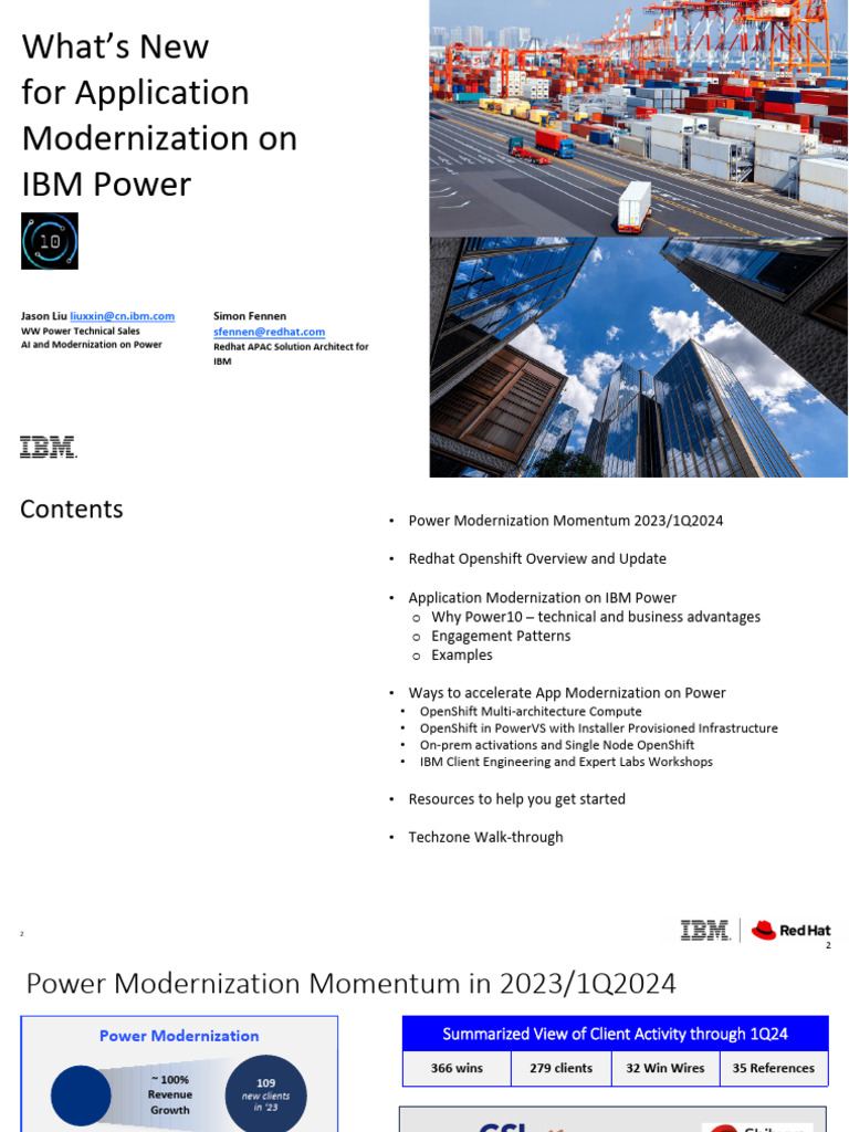 What's New For App Modernization On IBM Power - June 06 (Jason L, RH) | PDF | Cloud Computing ...