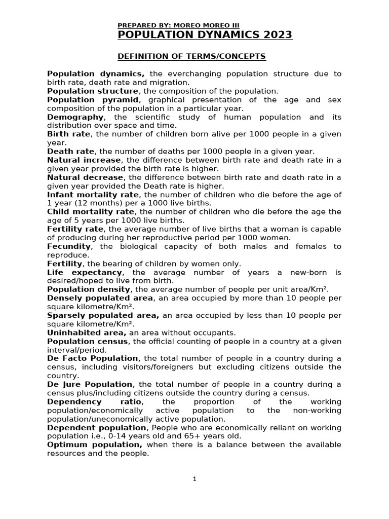 Population Dynamics | PDF | Hiv/Aids | Family Planning