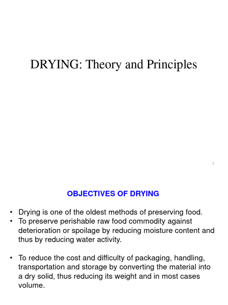 Drying Theory and Principles Explained | PDF | Water | Evaporation