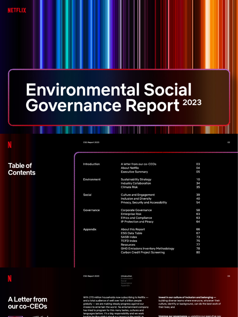 2023 Netflix Environmental Social Governance Report | PDF | Climate ...