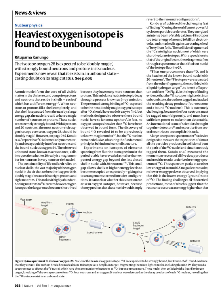 Heaviest Oxygen Isotope Is Found To Be Unbound: News & Views | PDF ...