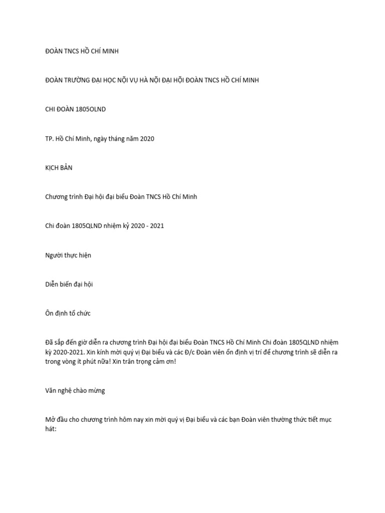 Đoàn TNCS H Chí Minh | PDF