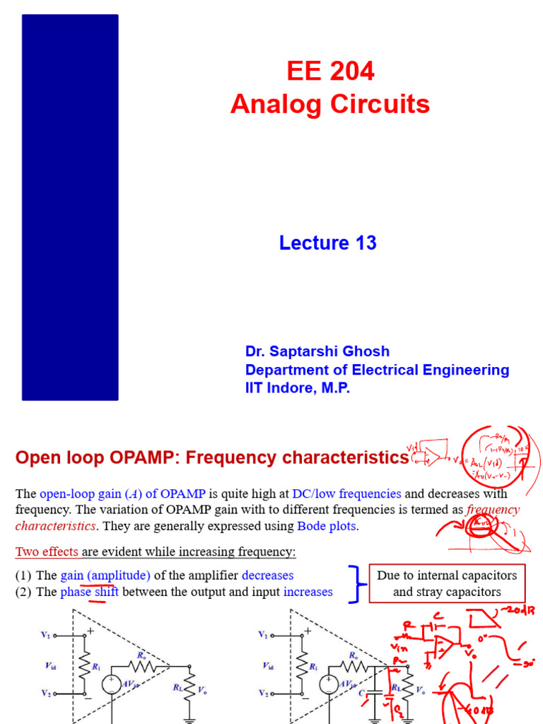 EE 204 Lecture13 Annotated | PDF | Operational Amplifier | Frequency Modulation