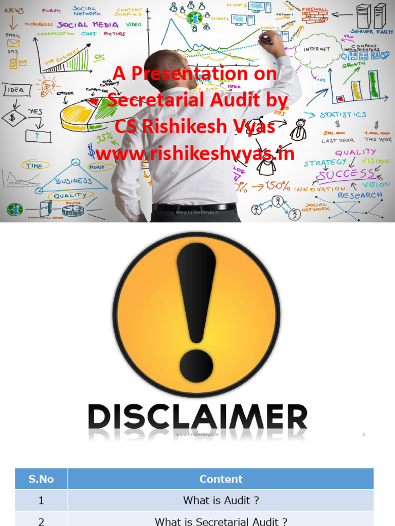 Secretarial Audit - Systems & Procedures by CS Rishikesh Vyas | PDF ...