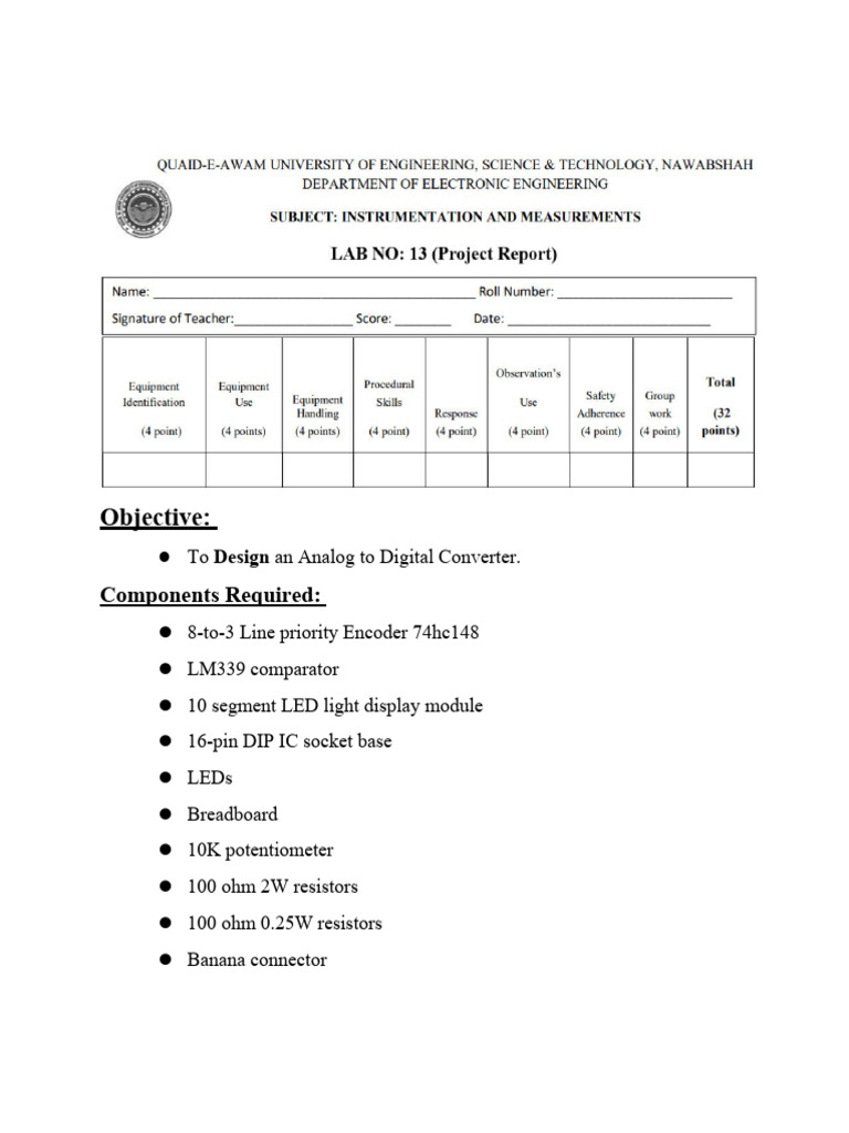 ADC Project Report Draft | PDF | Analog To Digital Converter | Analogue ...