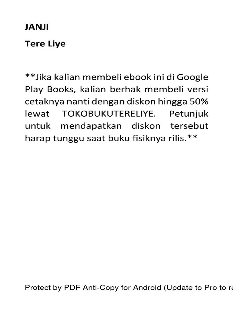 Tere Liye - Janji | PDF