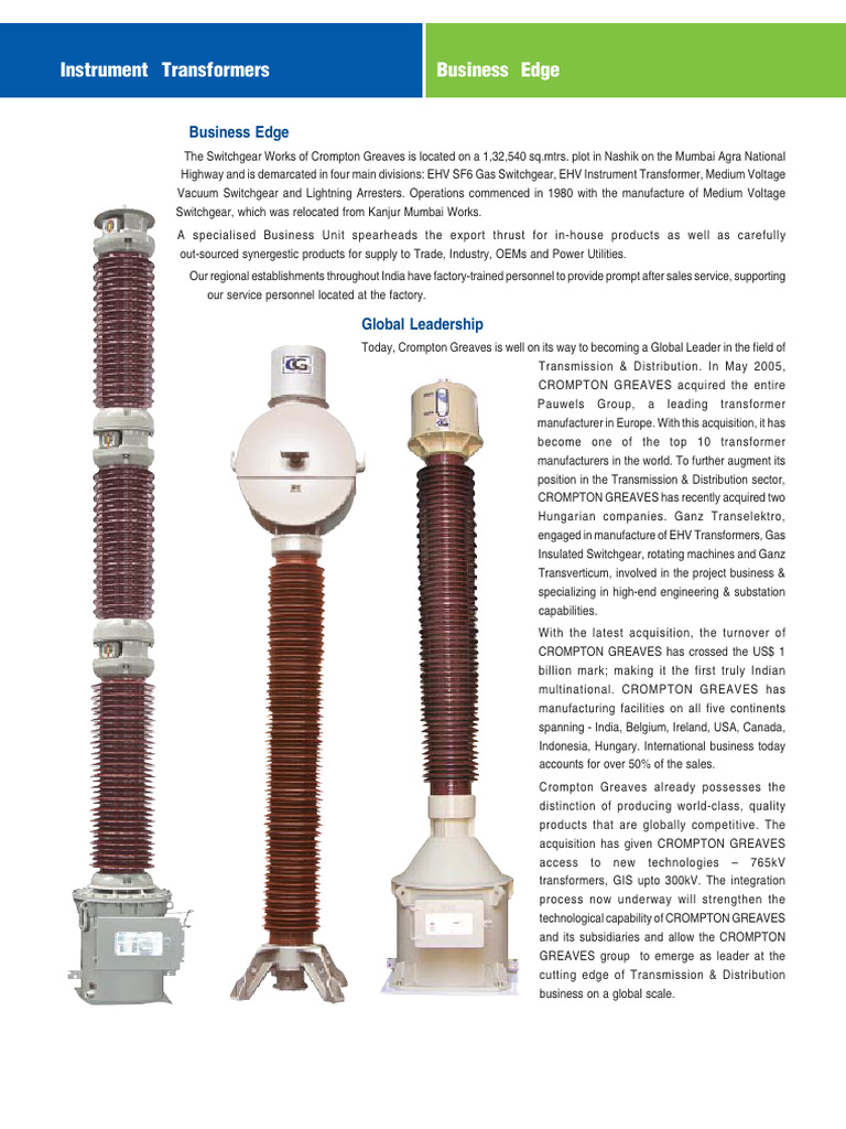 06 - CG Instrument Transformers Rotated | PDF | Transformer | Capacitor