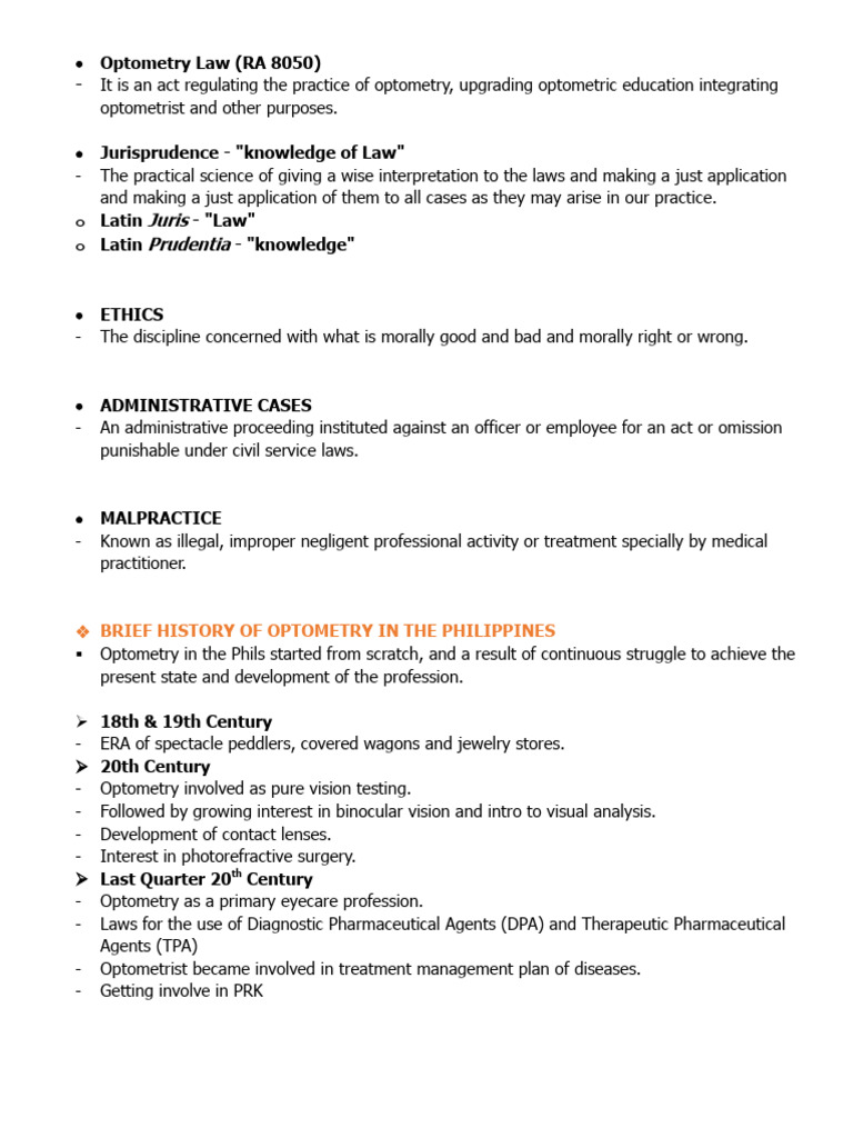 Optometry Law | PDF | Optometry