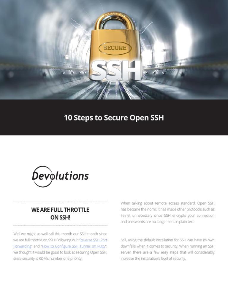 10 Steps To Secure Open Ssh Pdf Secure Shell Password