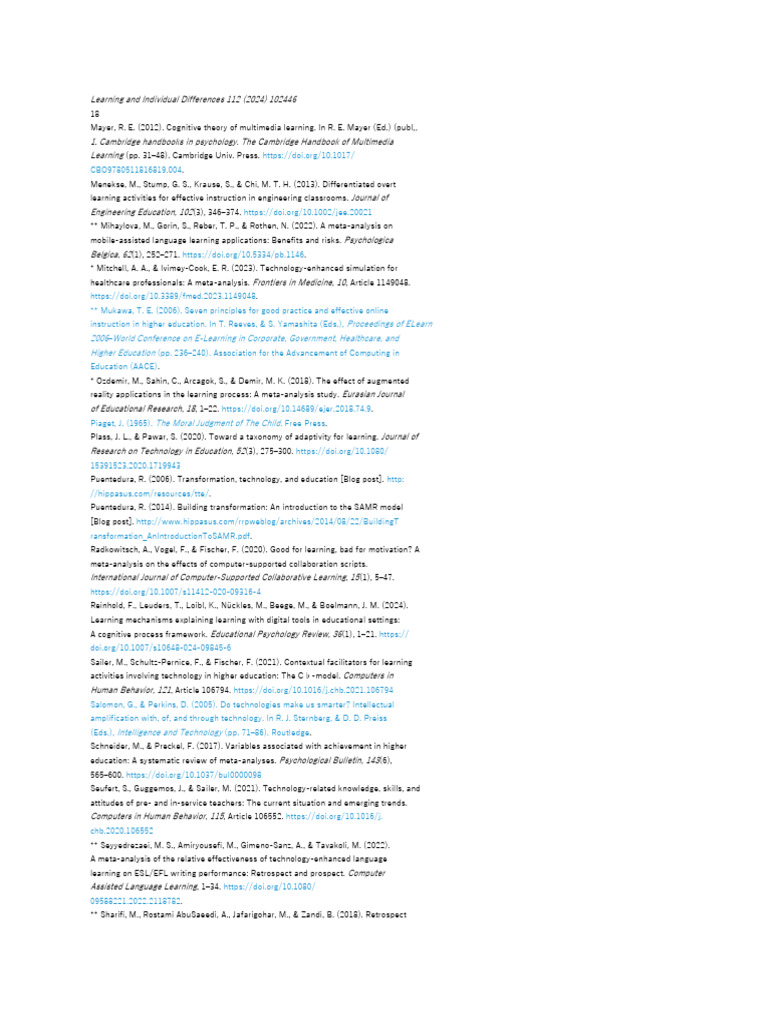 Learning and Individual Differences 112 | PDF | Learning | Meta Analysis