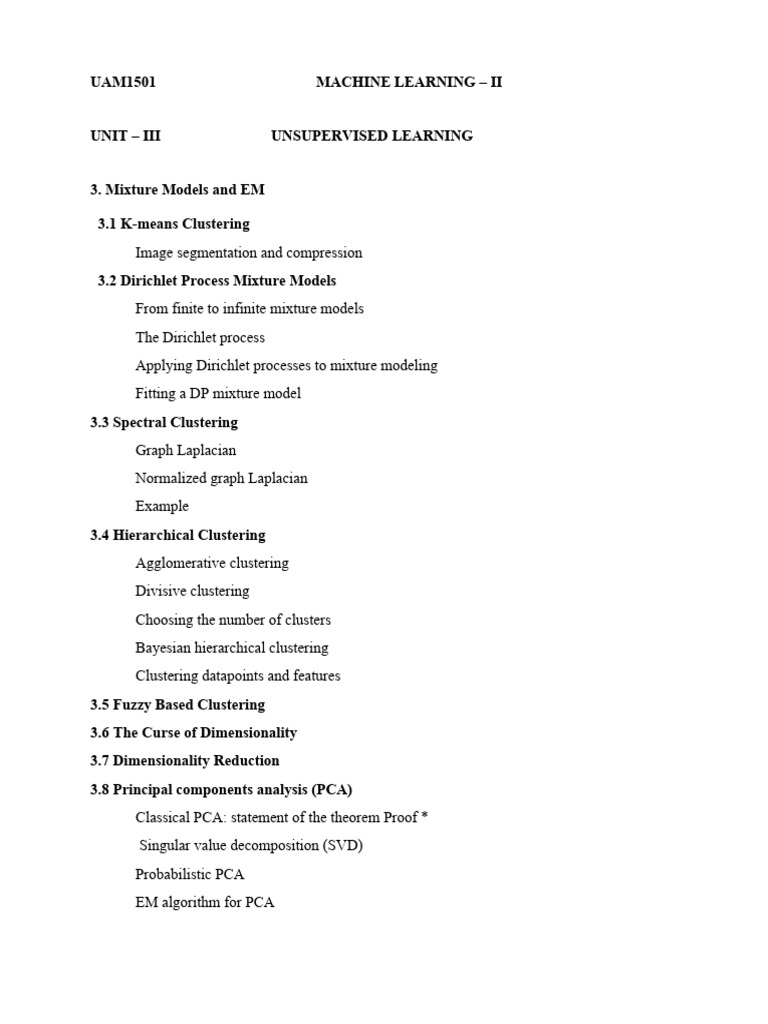 Unsupervised Learning & Clustering | PDF