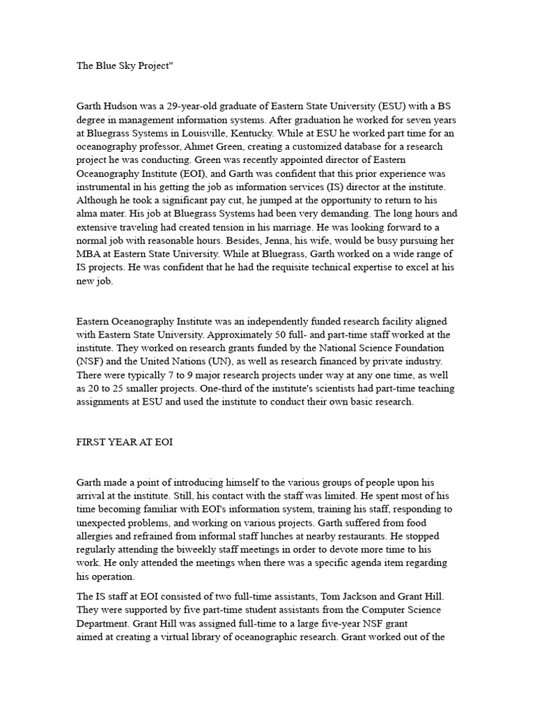 Blue Sky Project | PDF | Cloud Computing | Internet