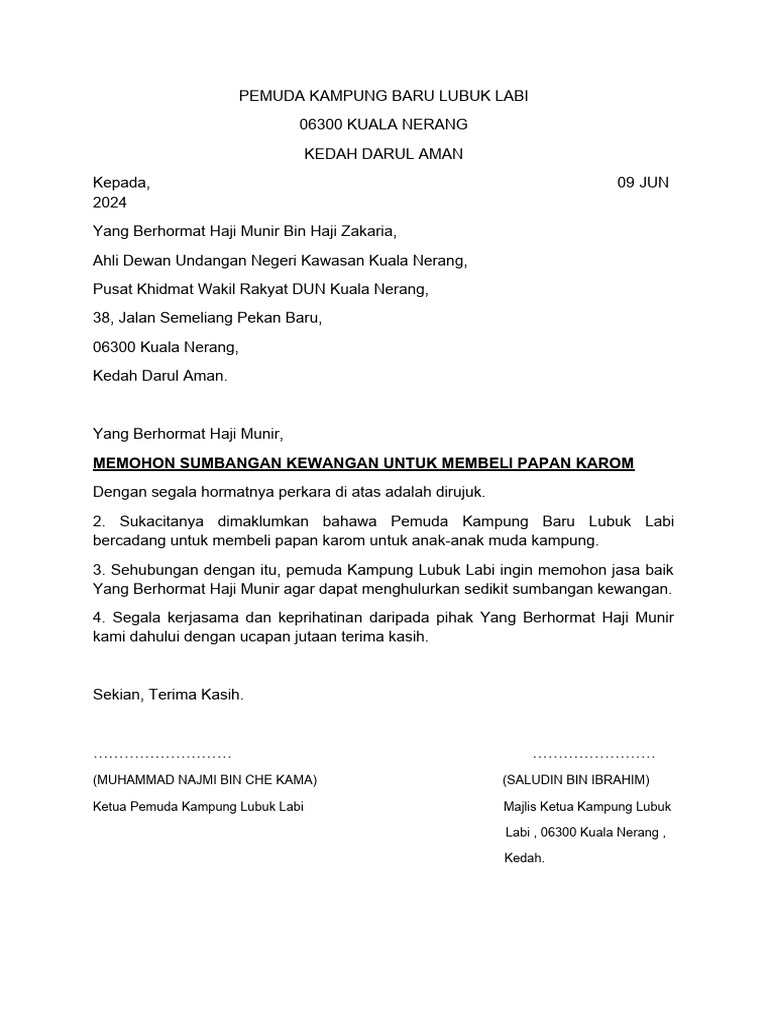 Pemuda Kampung Lubuk Labi | PDF