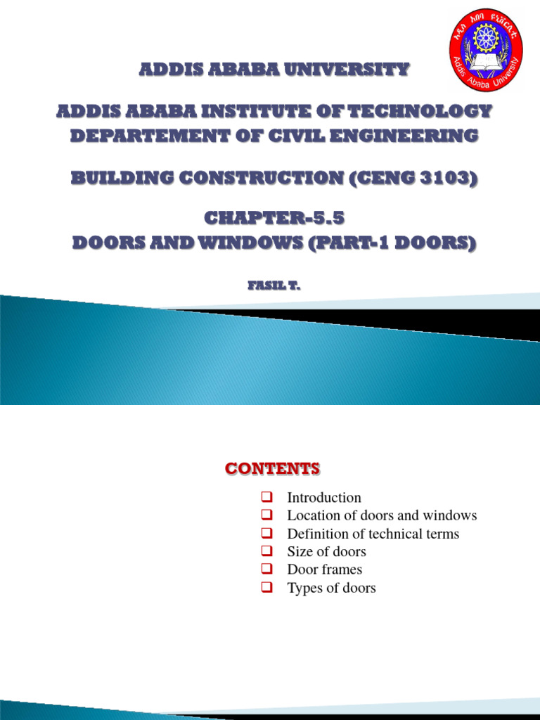 Chapter-5.5 Doors & Windows (Doors) | PDF | Door | Window