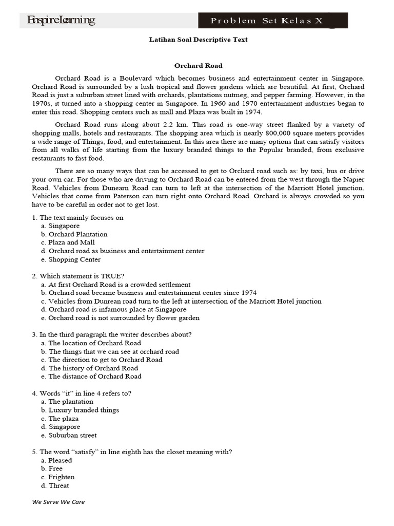 Latihan Soal Descriptive Text | PDF | Travel | Home & Garden