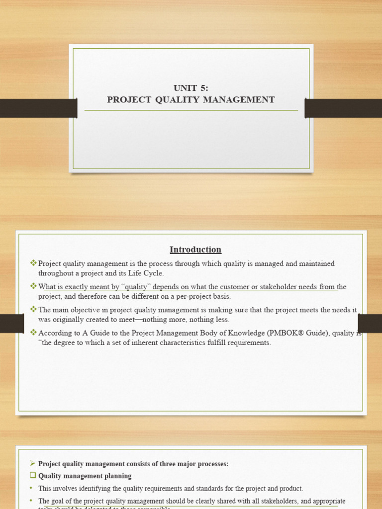 UNIT 5 | PDF | Project Management | Quality Management