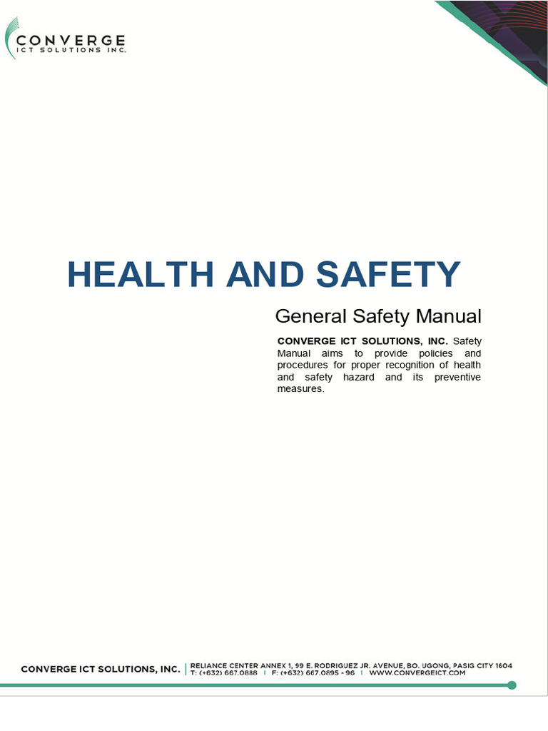 Health and Safety Manual and COVID19 Prevention and Control Policy 1 1 | PDF | Personal ...