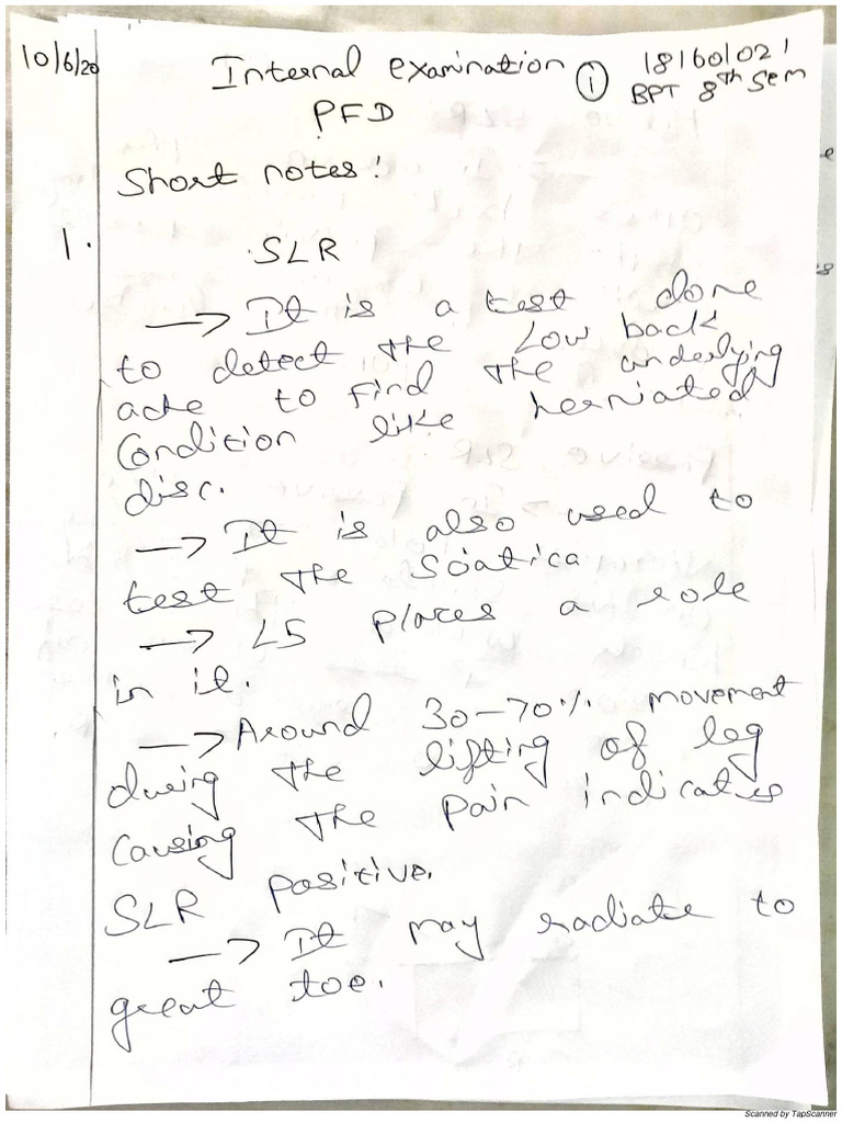 Physiotherapy Notes | PDF