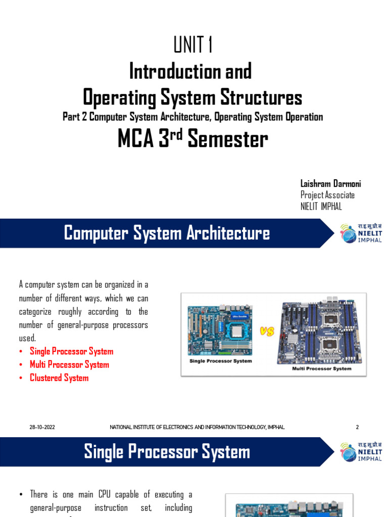 Unit 1 Part 2 Com Sys Architecture Os Operation Pdf Central