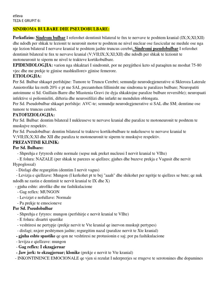 Tezat e Zgjidhura Neurologji | PDF