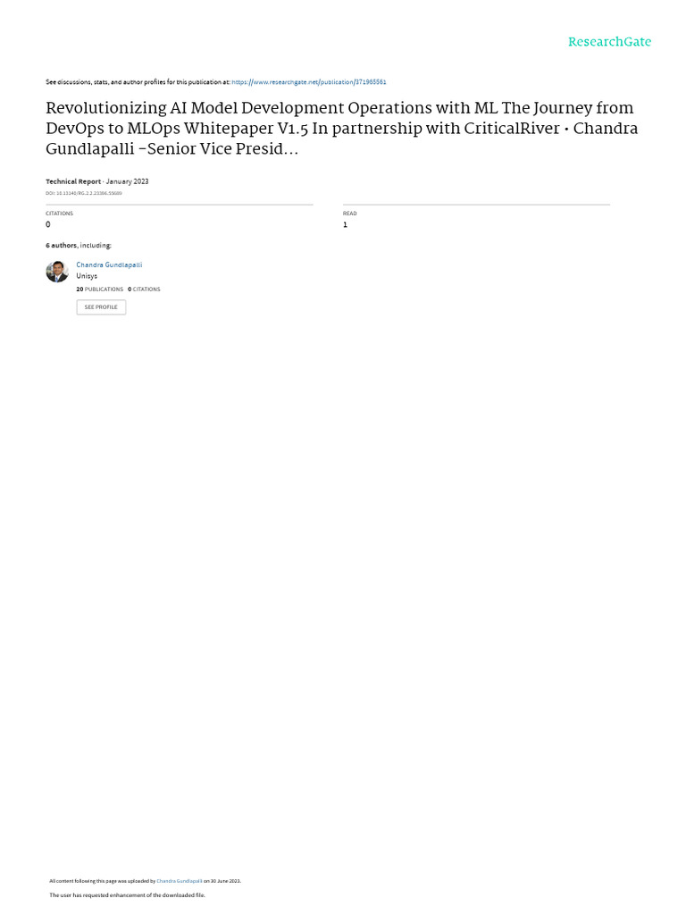 MLOps RevolutionizingAIModelDevelopmentOperationswithMachineLearning | PDF | Computer Security ...