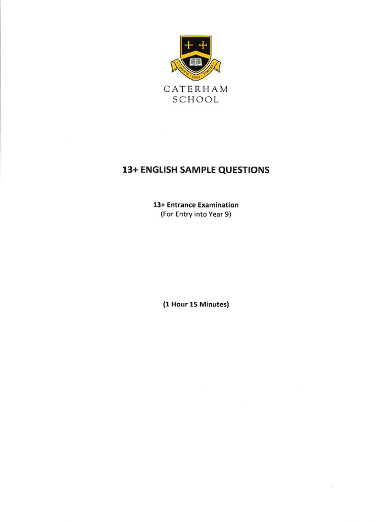 13 English Sample Questions | PDF