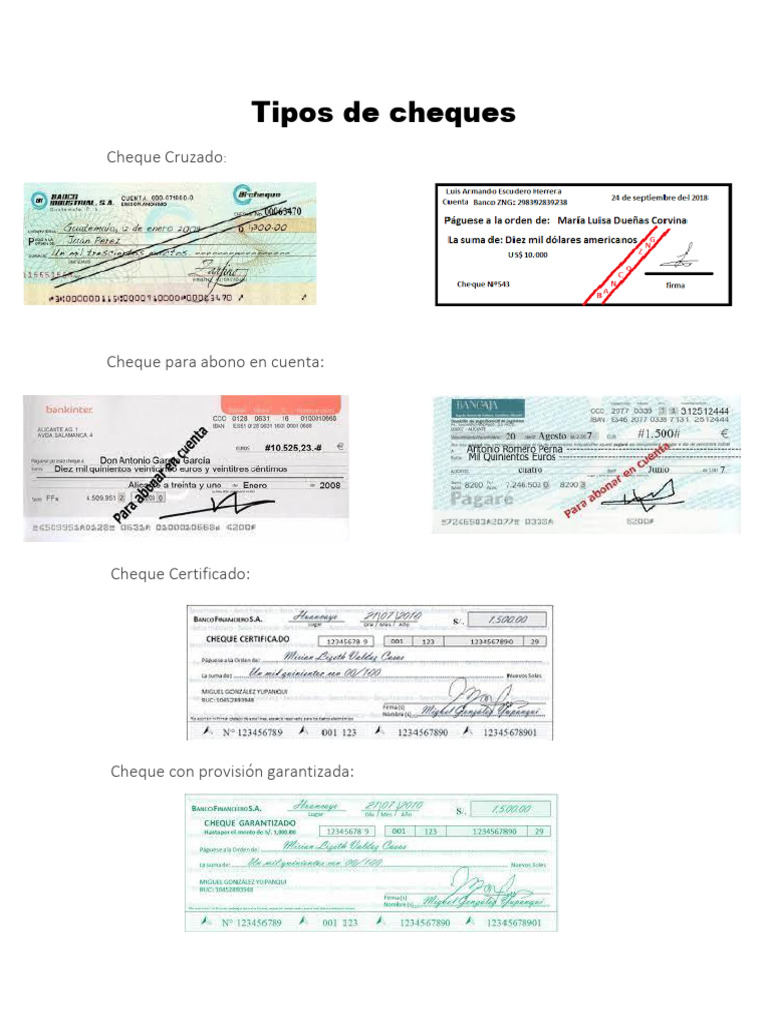 Tipos de Cheques y sus Usos | PDF