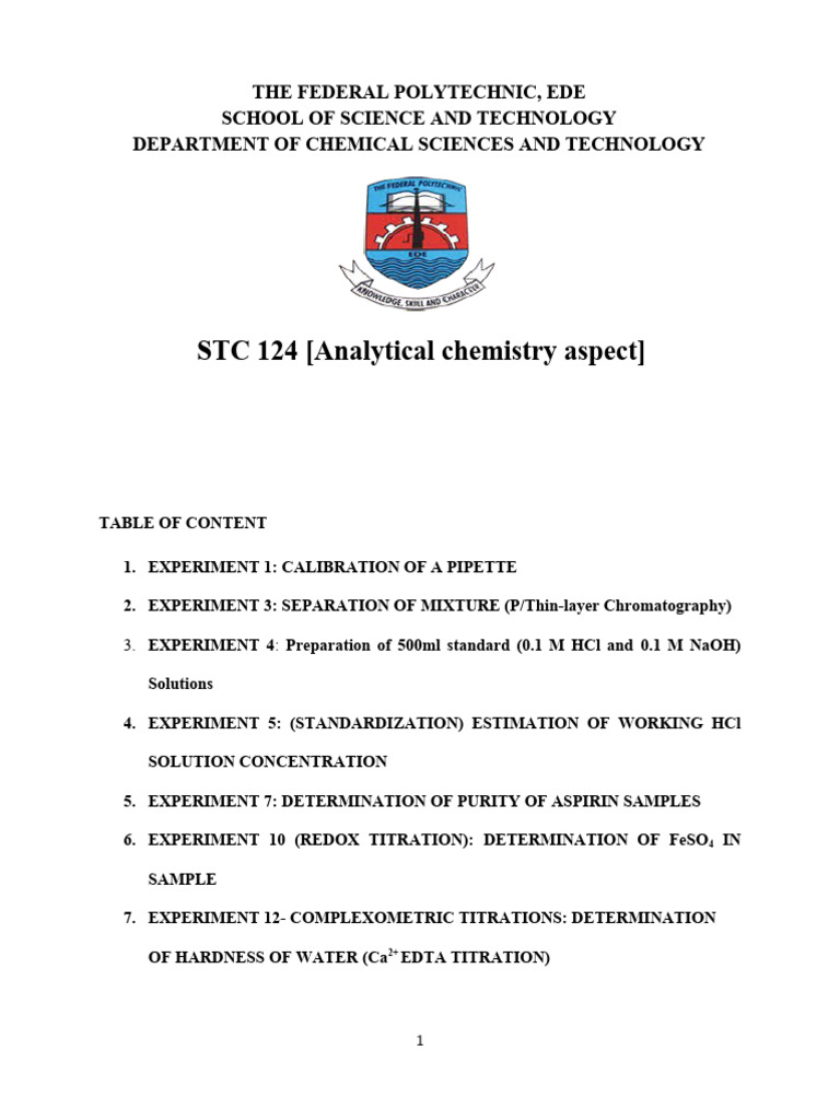 STC 123 Now | PDF | Titration | Chemistry