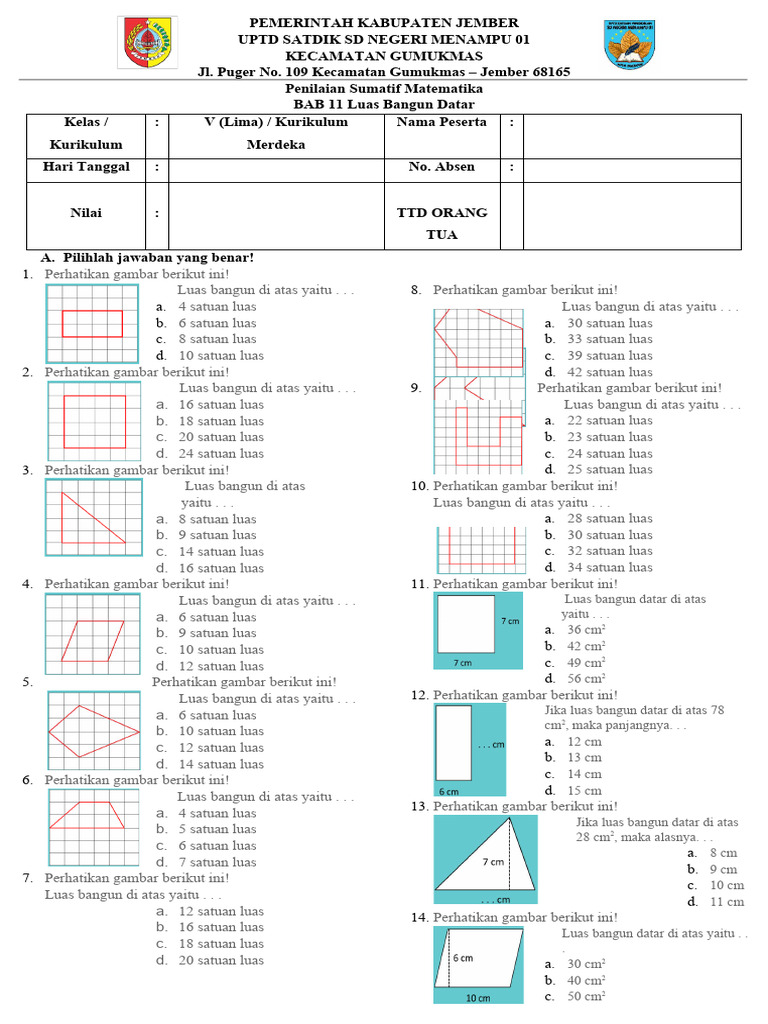 Soal PH MTK Bab11 Kls5 | PDF | Metode & Bahan Ajar