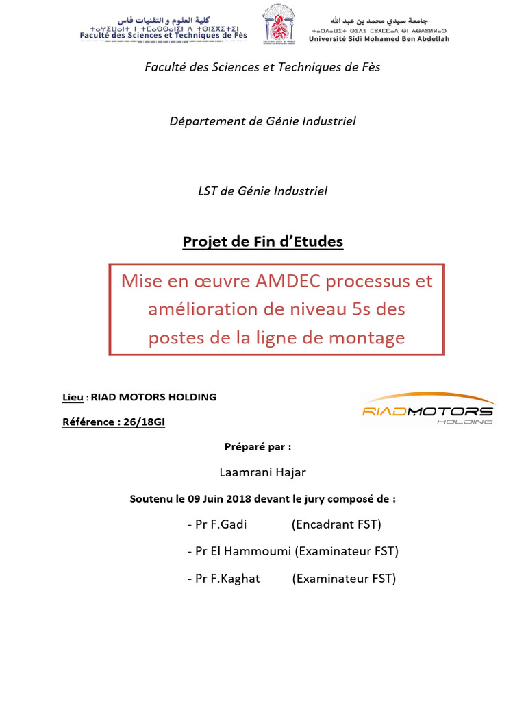 Optimisation AMDEC et 5S chez RMH | PDF | Ingénierie