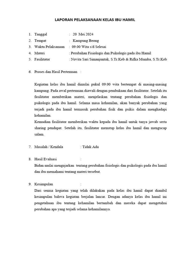 Kelas Ibu Hamil: Fisiologis & Psikologis | PDF