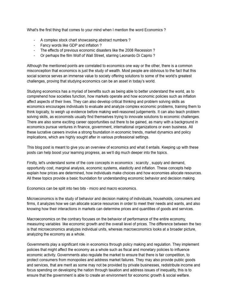 What Is Economics & Why Do We Study It | PDF | Macroeconomics | Economics