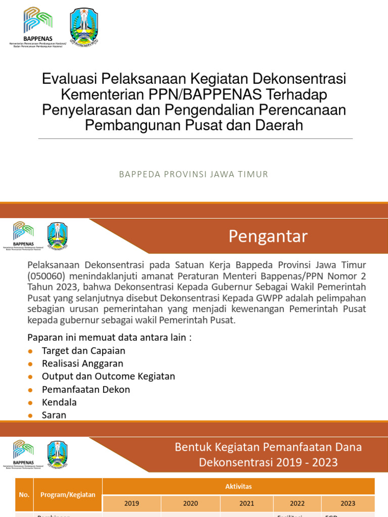 JATIM - Paparan Dekonsentrasi 2019-2023 Jatim | PDF