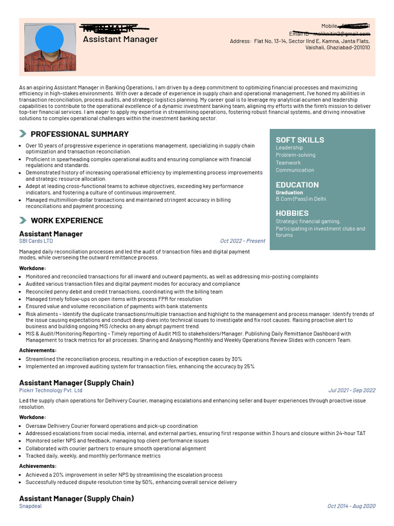 Sample Resume 2 | PDF | Supply Chain | Audit