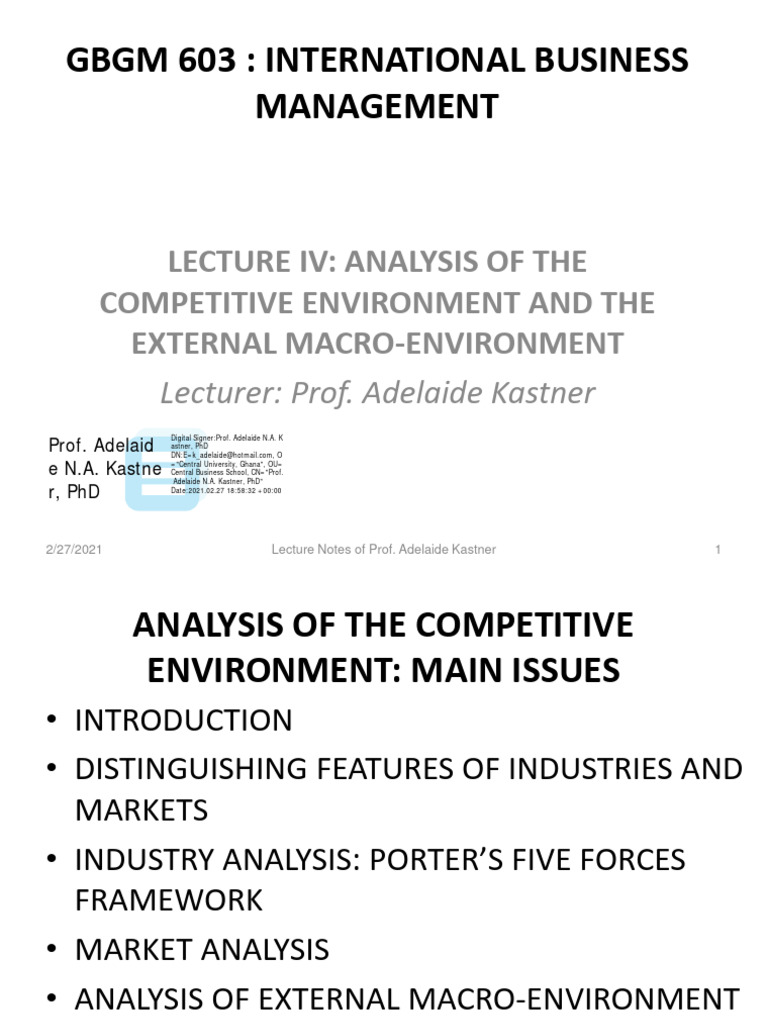 GBGM 603 - Lecture IV-Modified-INTNL MGT II - Signed | PDF | Profit ...