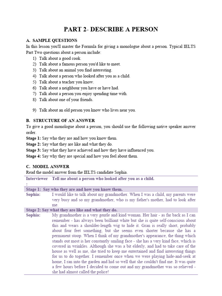 Lesson 4- Part 2- Person | PDF