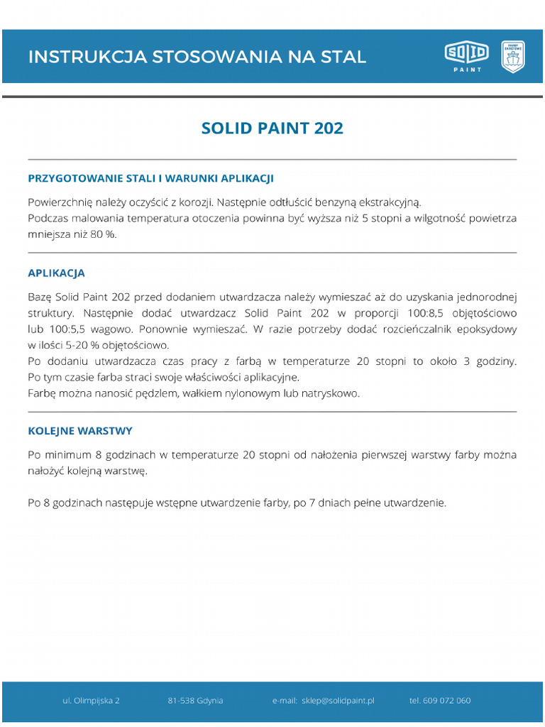 Instrukcja Stosowania 202 Na Stal PL | PDF