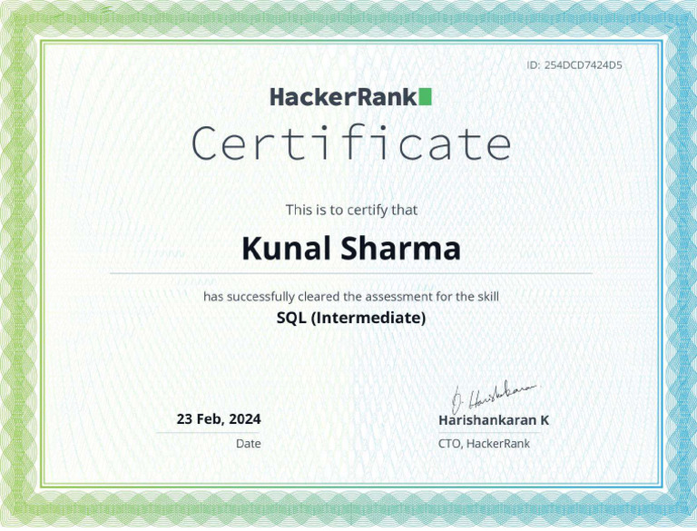 SQL Intermediate Certificate Compressed | PDF