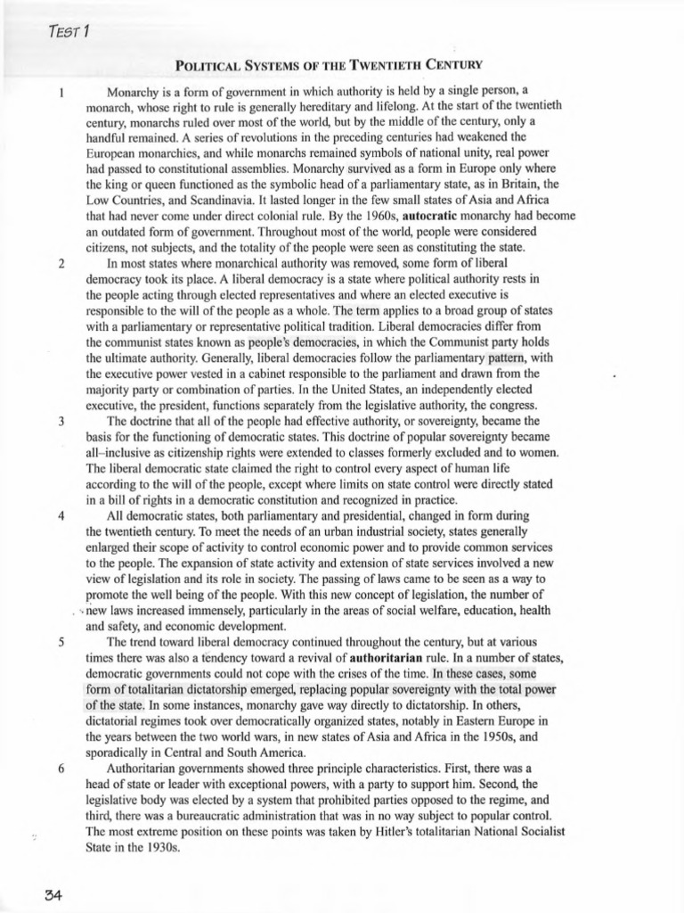 2.political Systems of The 20th Century - Delta's Key To The TOEFL Test ...