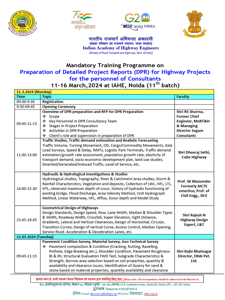 11th Batch Schedule | PDF | Road Surface | Transport