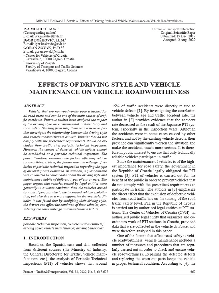 (Iva Mikulic Et Al., 2020) Effects - of - Driving - Style - and ...